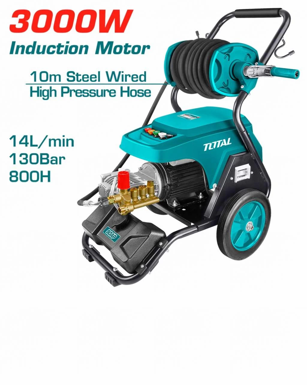 TOTAL HIDROLAVADORA ALTA PRESIÓN 3000W 1850PSI TGT11276 | World Shop