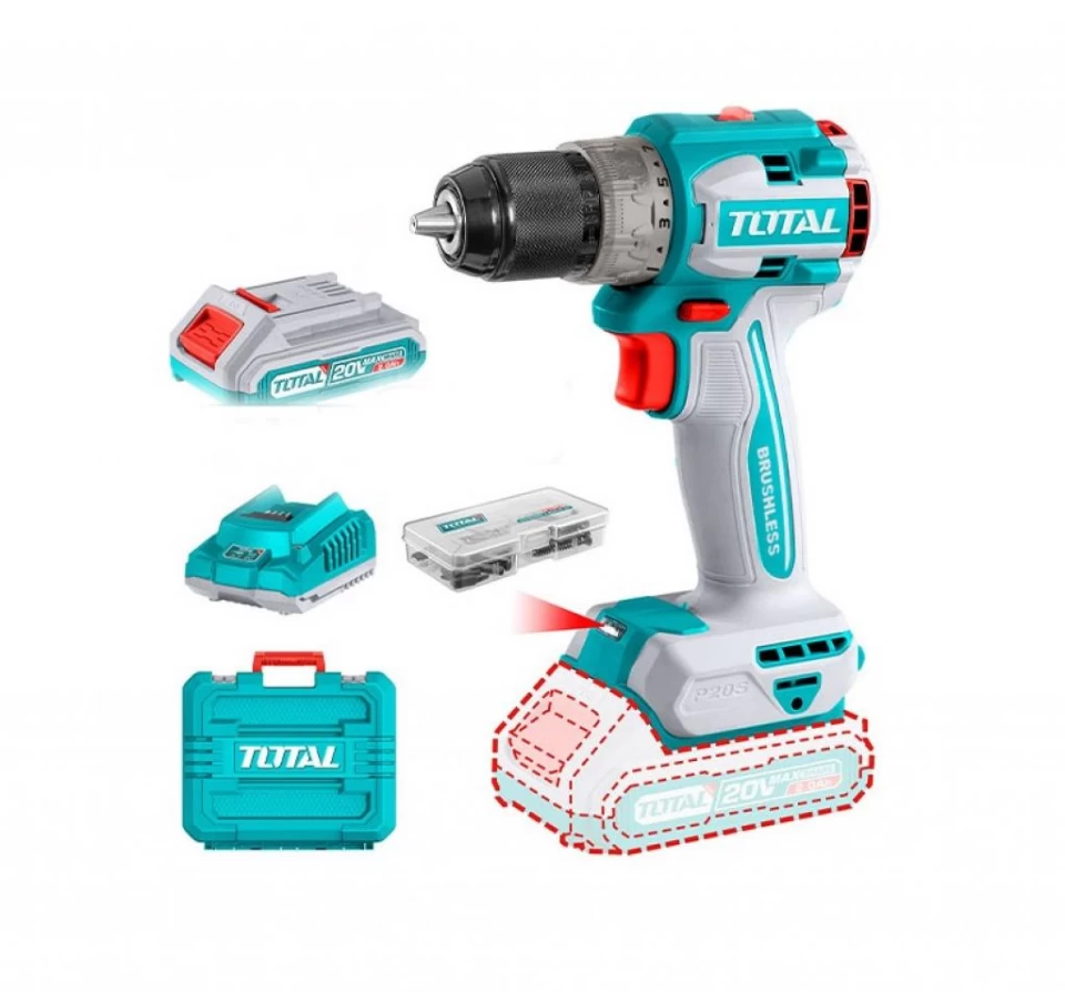TOTAL ATORNILLADOR 20V TDLI20602 2BT 2.0 MOTOR BRUSHLESS | World Shop